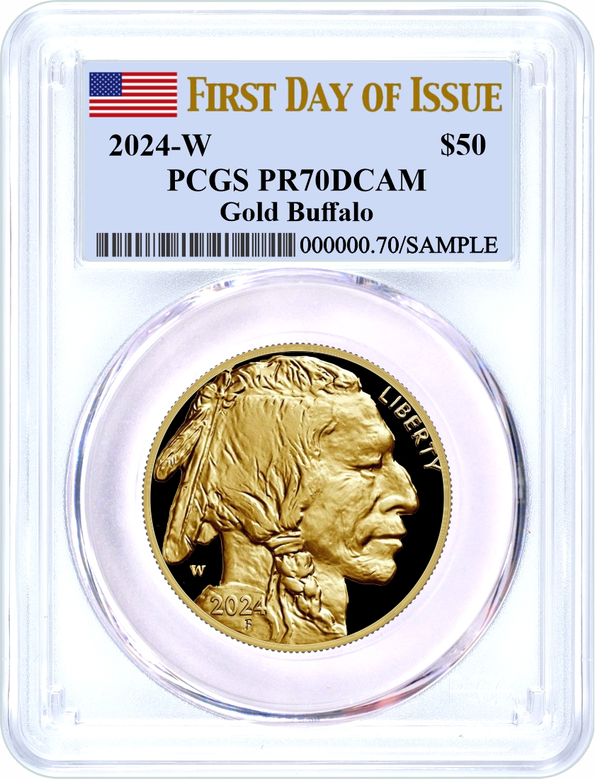 2024 W $50 1 oz Gold Buffalo PCGS PR70 DCAM First Day of Issue