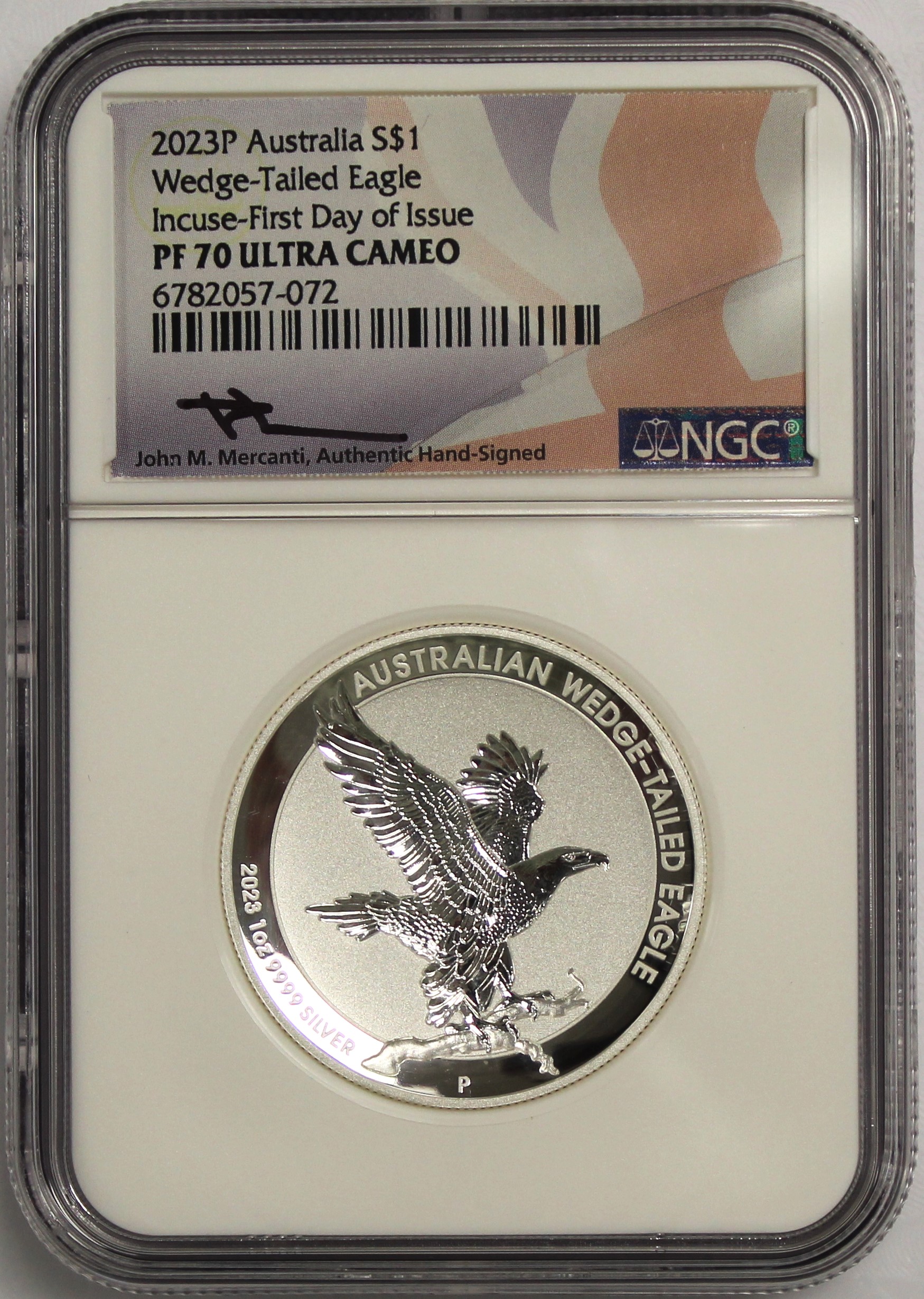 2023 P $1 Australia 1oz Proof Silver Wedge Tailed Eagle Incuse NGC ...